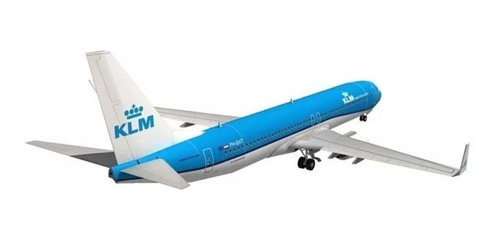 Boeing 737 KLM Commercial Aircraft Papercraft Paper Color Model Plans ...