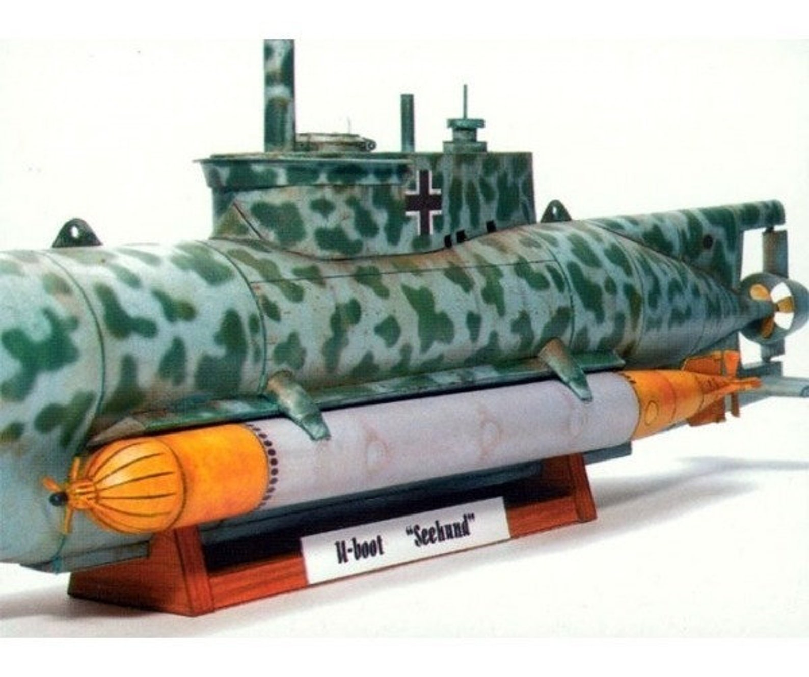 German Mini Submarine U-boot Seehund Papercraft Paper Color - Etsy UK