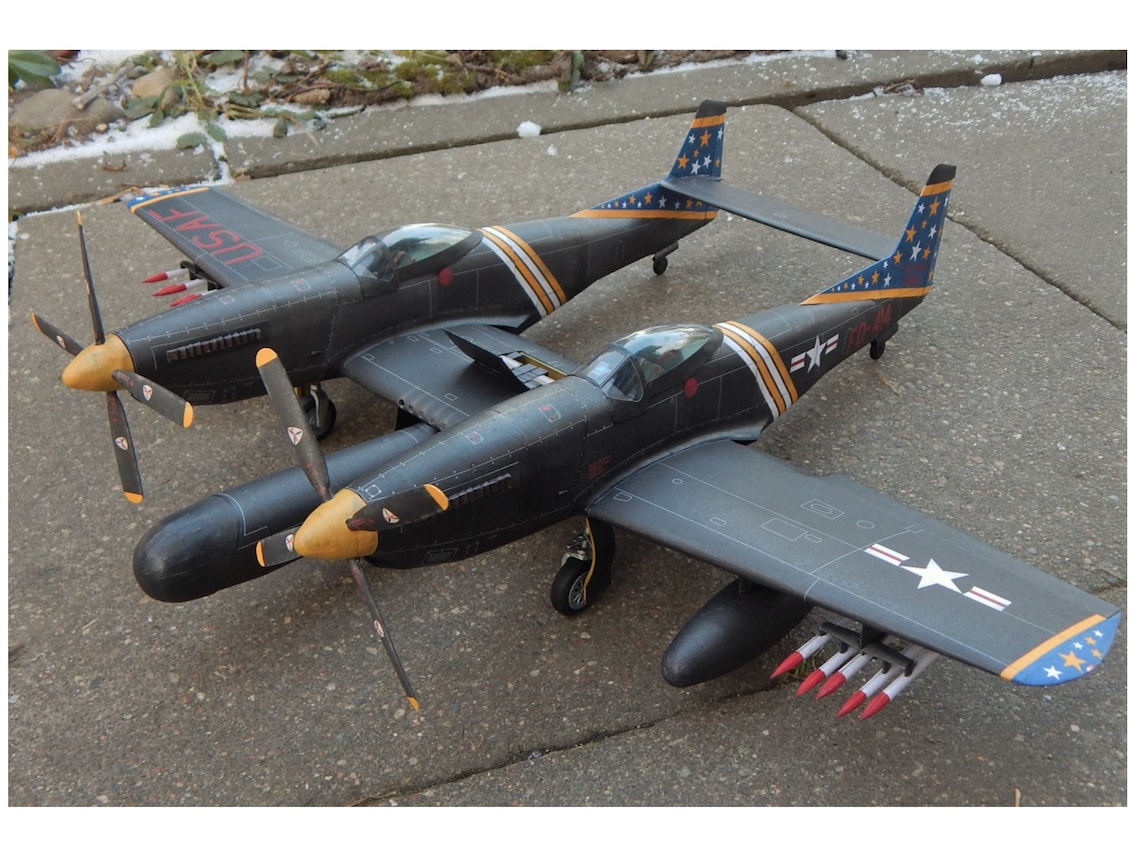 North American F-82 Twin Mustang 3D Model Attack Fighter - Etsy