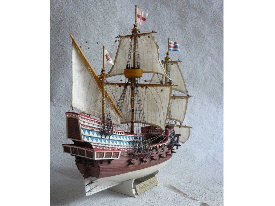 HMS Golden Hind-BattleShip PaperCraft Papier Farbmodell-Pläne ...