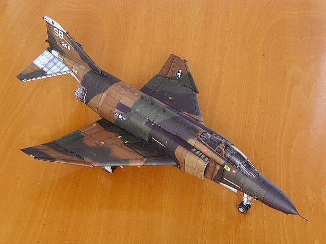 F-4 Phantom Aircraft PaperCraft Paper Color Model Plannen & | Etsy ...