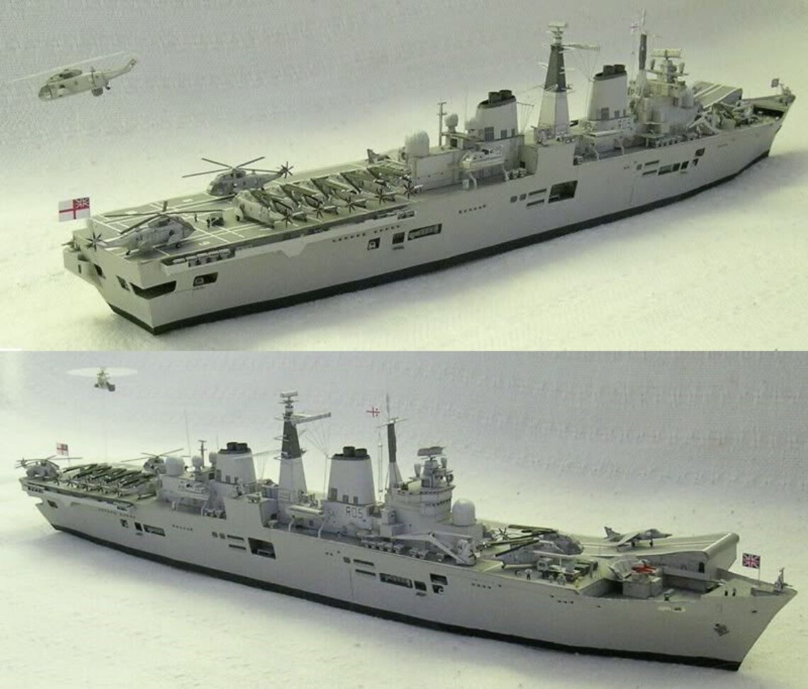 HMS Invincible Aircraft Carrier Ship Papercraft Paper Color - Etsy UK