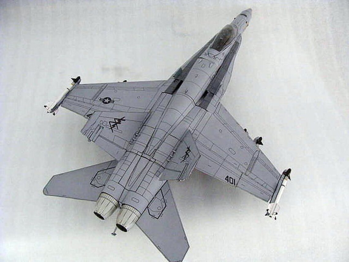 F-18 Hornet Aircraft Papercraft Paper Color Model Plans & - Etsy