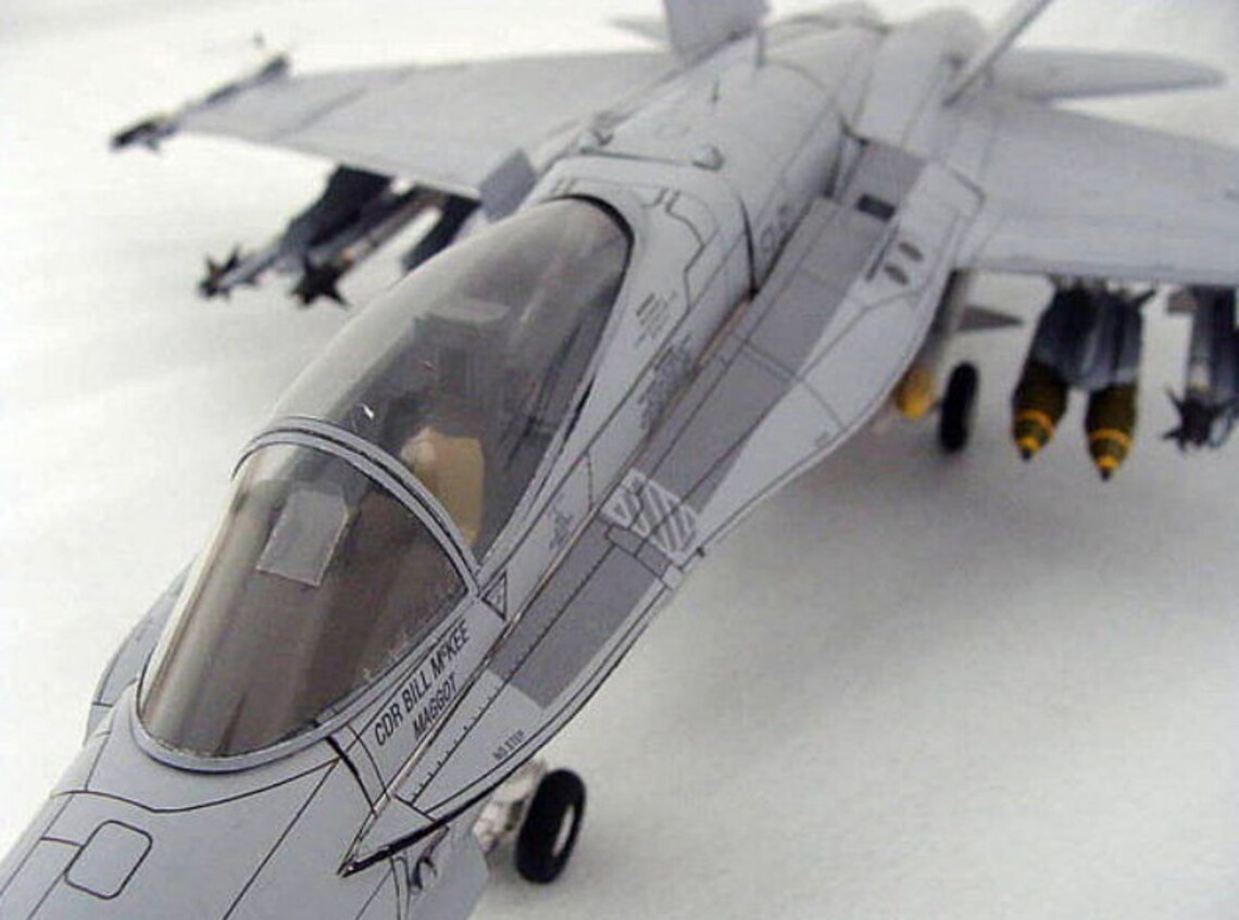 F-18 Hornet Aircraft Papercraft Paper Color Model Plans & - Etsy