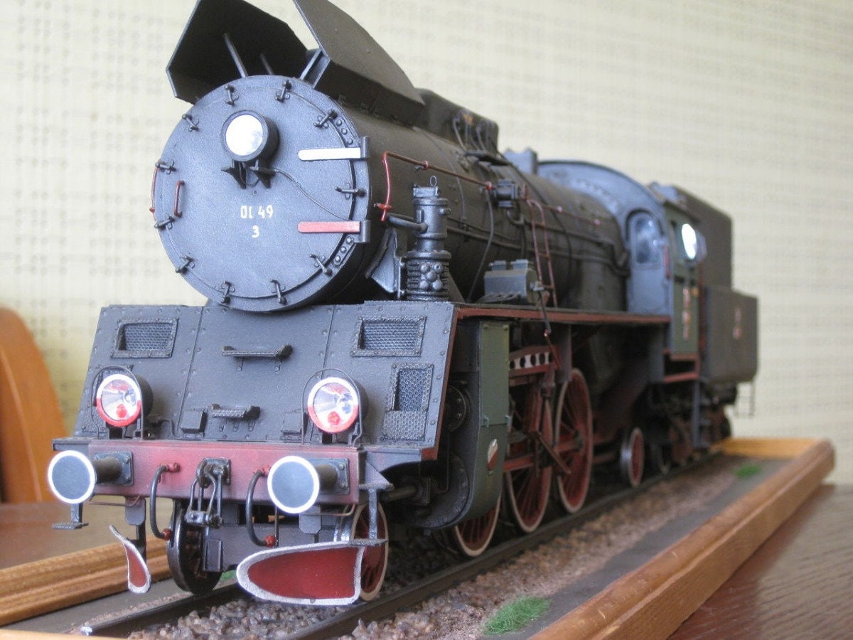 Steam Locomotive Train Papercraft Paper Color Model Plans & - Etsy UK