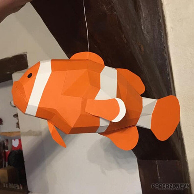 Nemo Clown Fish 3D Paper Model Paper Craft Template Digital - Etsy ...
