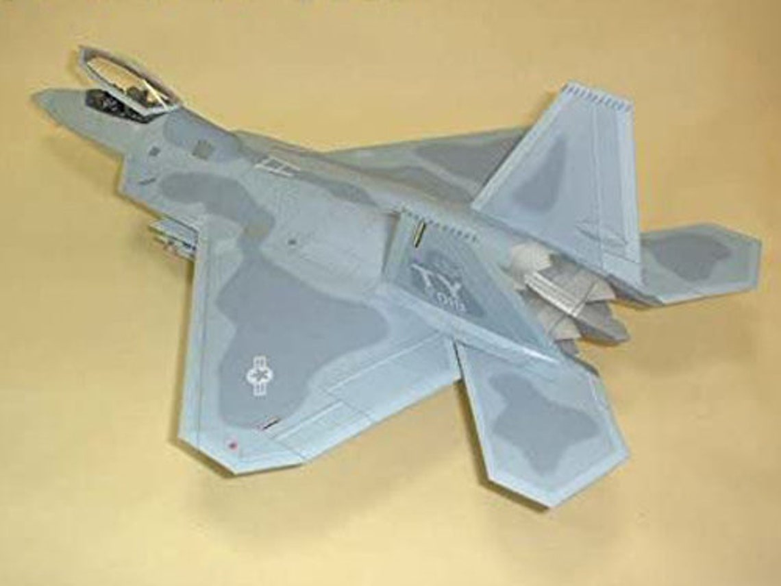 F-22 Raptor Attack Fighter Aircraft 3D Papercraft Paper Color - Etsy