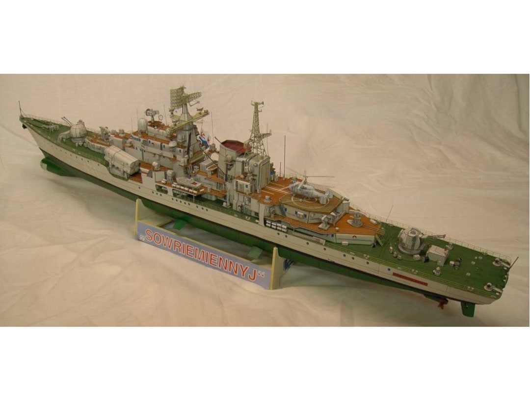 Sovremenny Class Destroyer Soviet Battle Ship Papercraft Paper Color ...