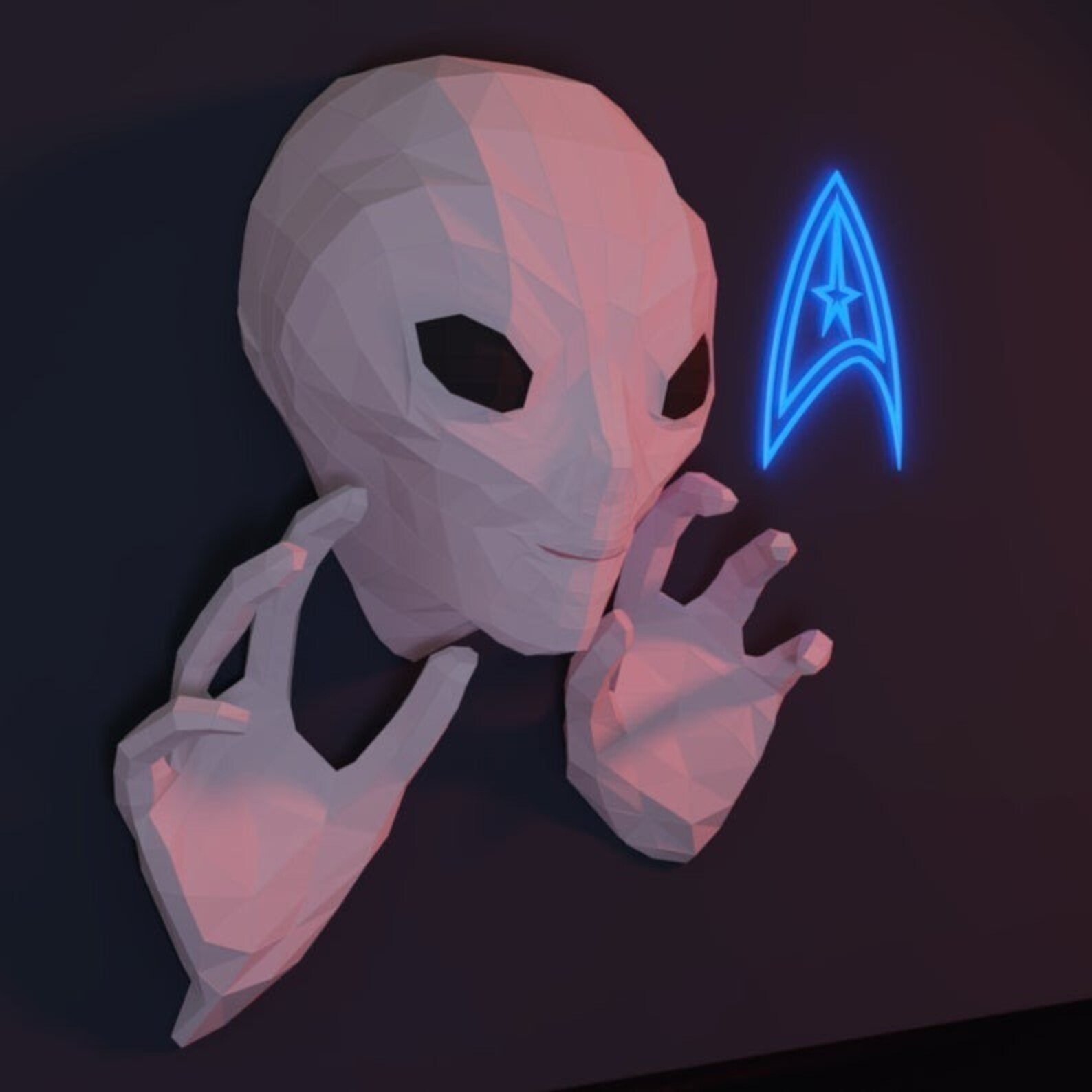 Alien Papercraft 3D Paper Model Paper Craft Wall Decoration - Etsy