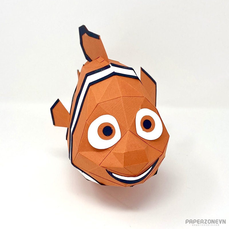 Nemo Clown Fish 3D Paper Model Paper Craft Template Digital - Etsy ...