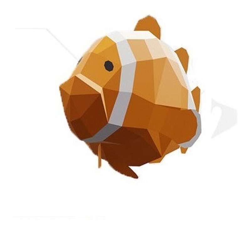 Nemo Clown Fish 3D Paper Model Paper Craft Template Digital - Etsy ...