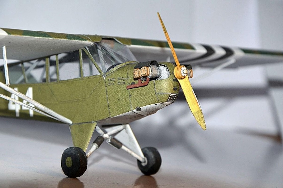 Piper L4 Grasshopper Aircraft Papercraft Paper Color Model - Etsy
