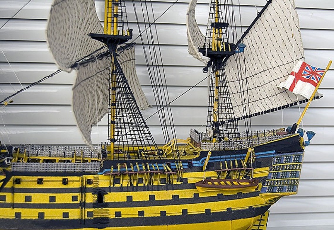 HMS Victory BattleShip PaperCraft Paper Color Model Plans & | Etsy