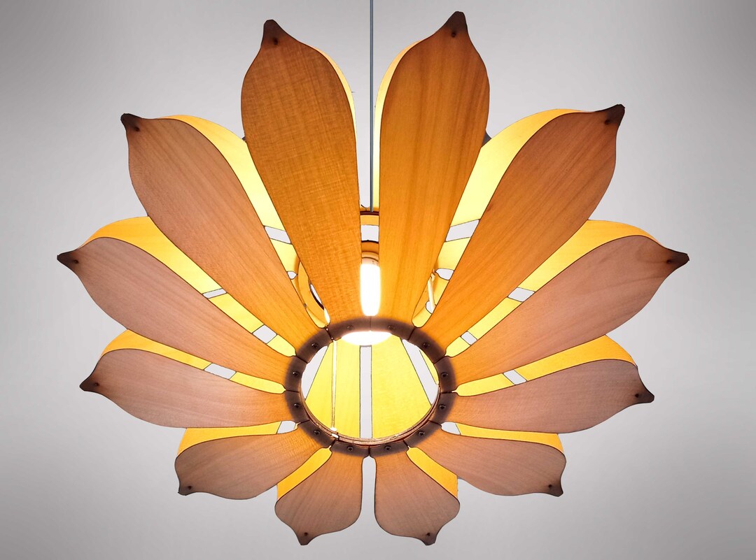 Wood Pendant Light, Wood Pendant Lamp, Lamp Shade Chandelier, Hanging ...