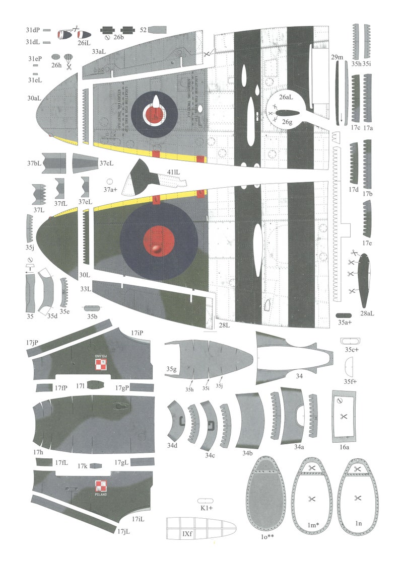 Supermarine Spitfire Two Versions Aircrafts PaperCraft Color | Etsy