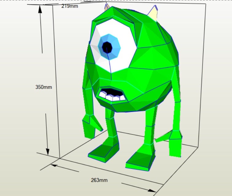 Mike Wazowski Papercraft 3D Paper Model Paper Craft Paper - Etsy Australia