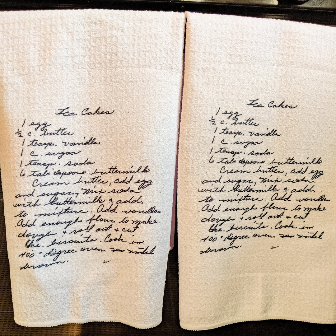 Homemade Happiness: Handwritten Recipe Tea Towels (set of 2) - Etsy