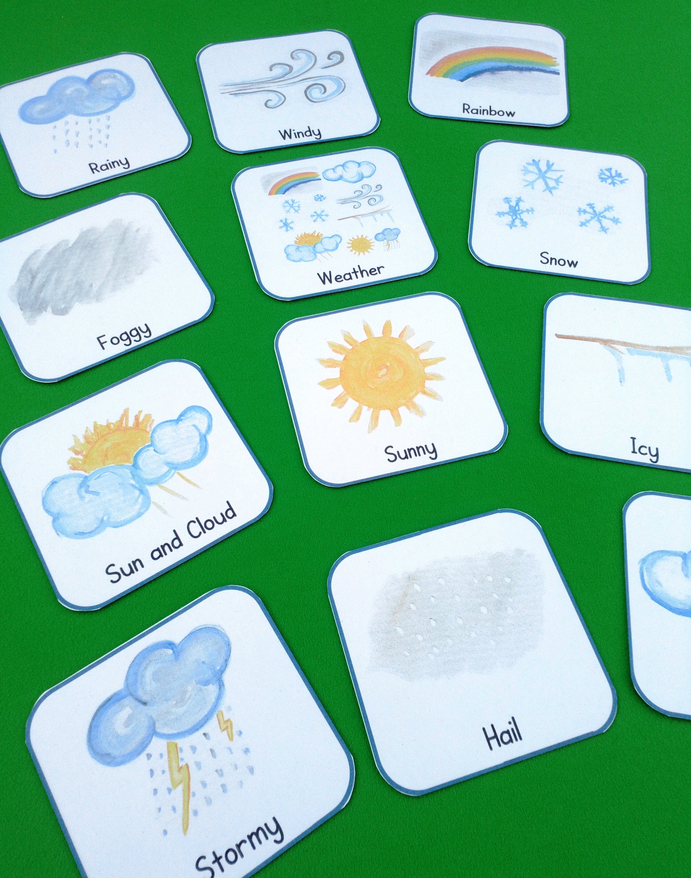 PRINTABLE Weather Flashcards and 3 Part Nomenclature Cards Set - Etsy