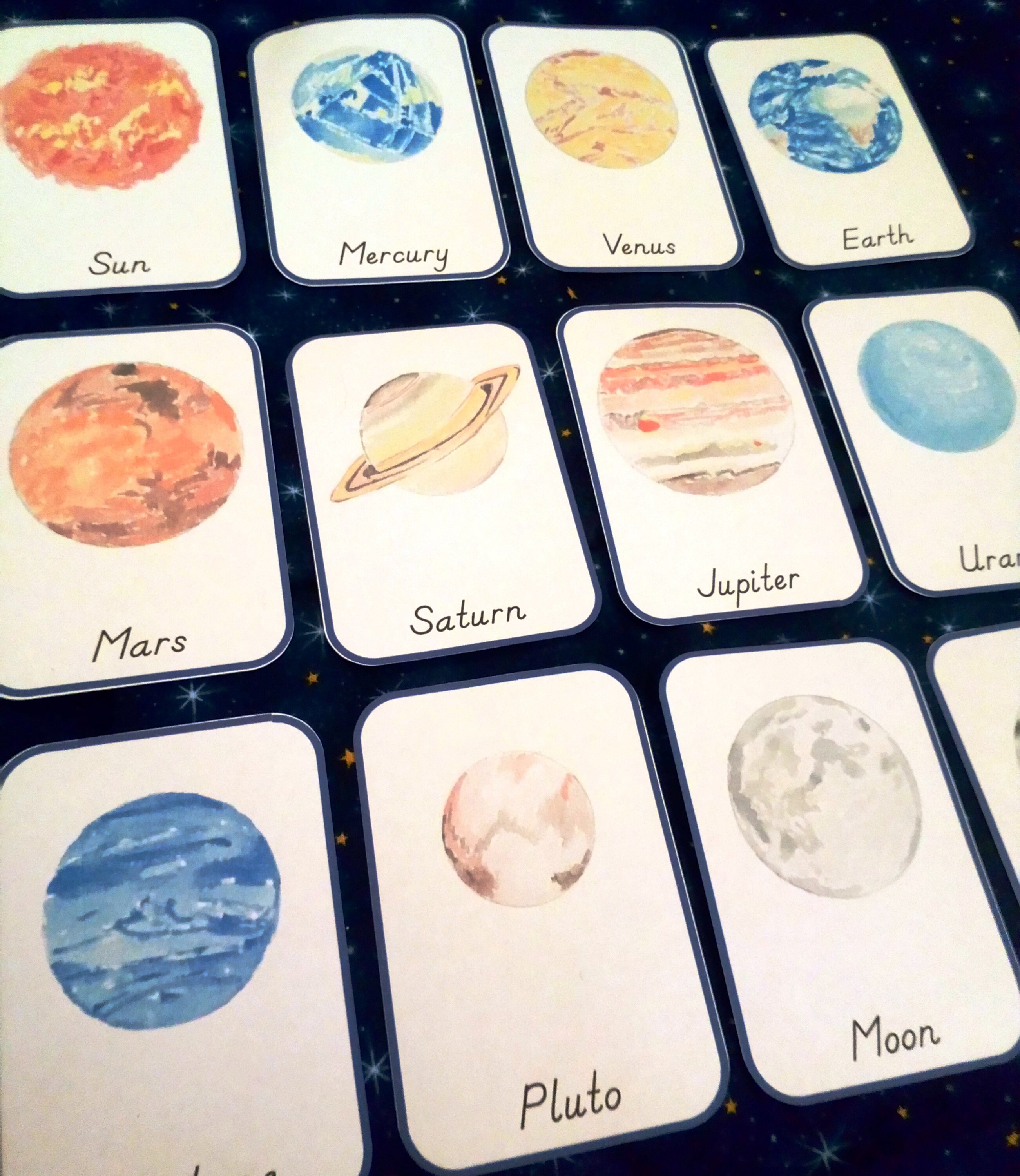 PRINTABLE Planet Nomenclature Cards. Solar System 3 Part Cards - Etsy