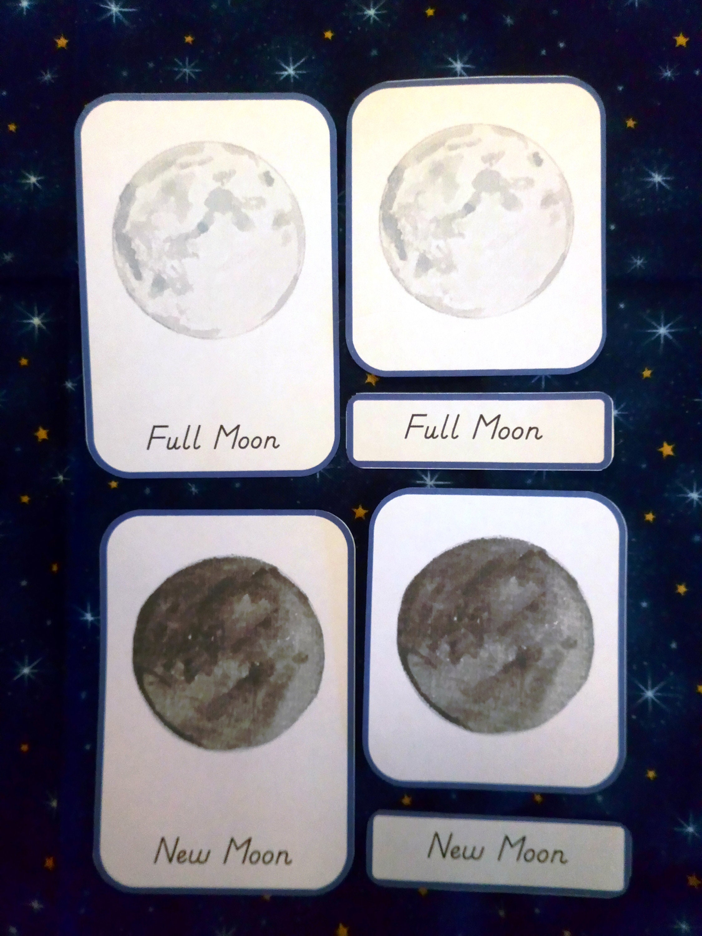 PRINTABLE Moon Phase Nomenclature Cards. Moon Phase 3 Part Cards ...