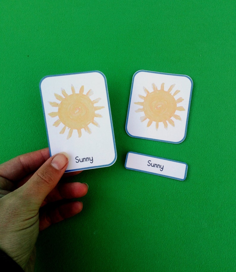 PRINTABLE Weather Flashcards and 3 Part Nomenclature Cards Set - Etsy