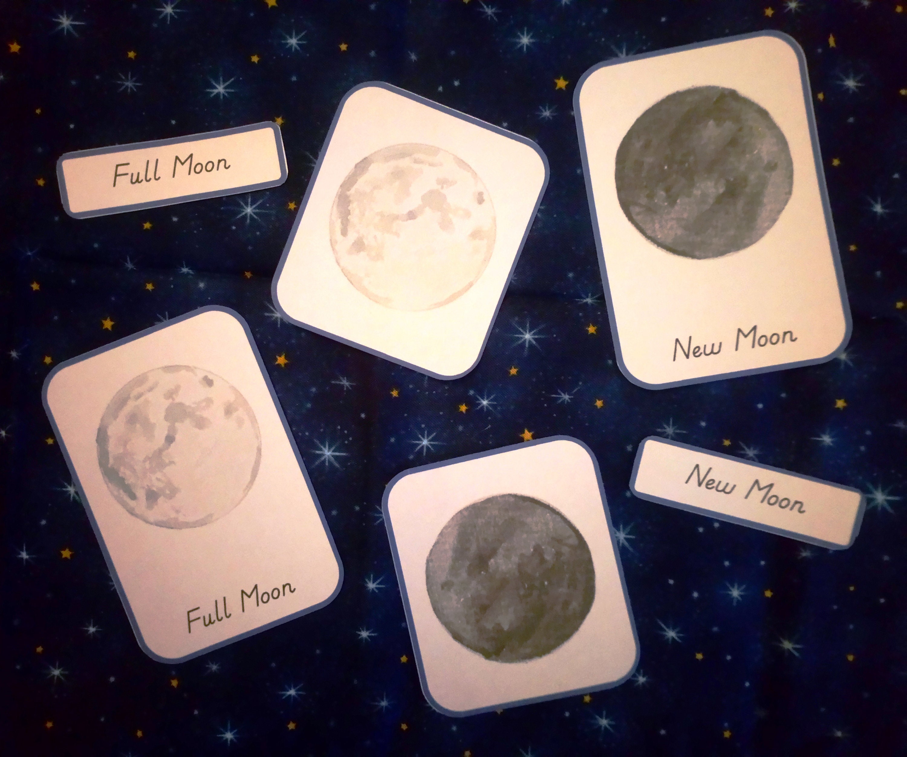 Moon Phase Nomenclature Cards Moon Phase Flashcards Moon - Etsy