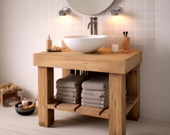 Live Edge Counter Wood Bathroom Vanity Bathroom Vanities Floating ...