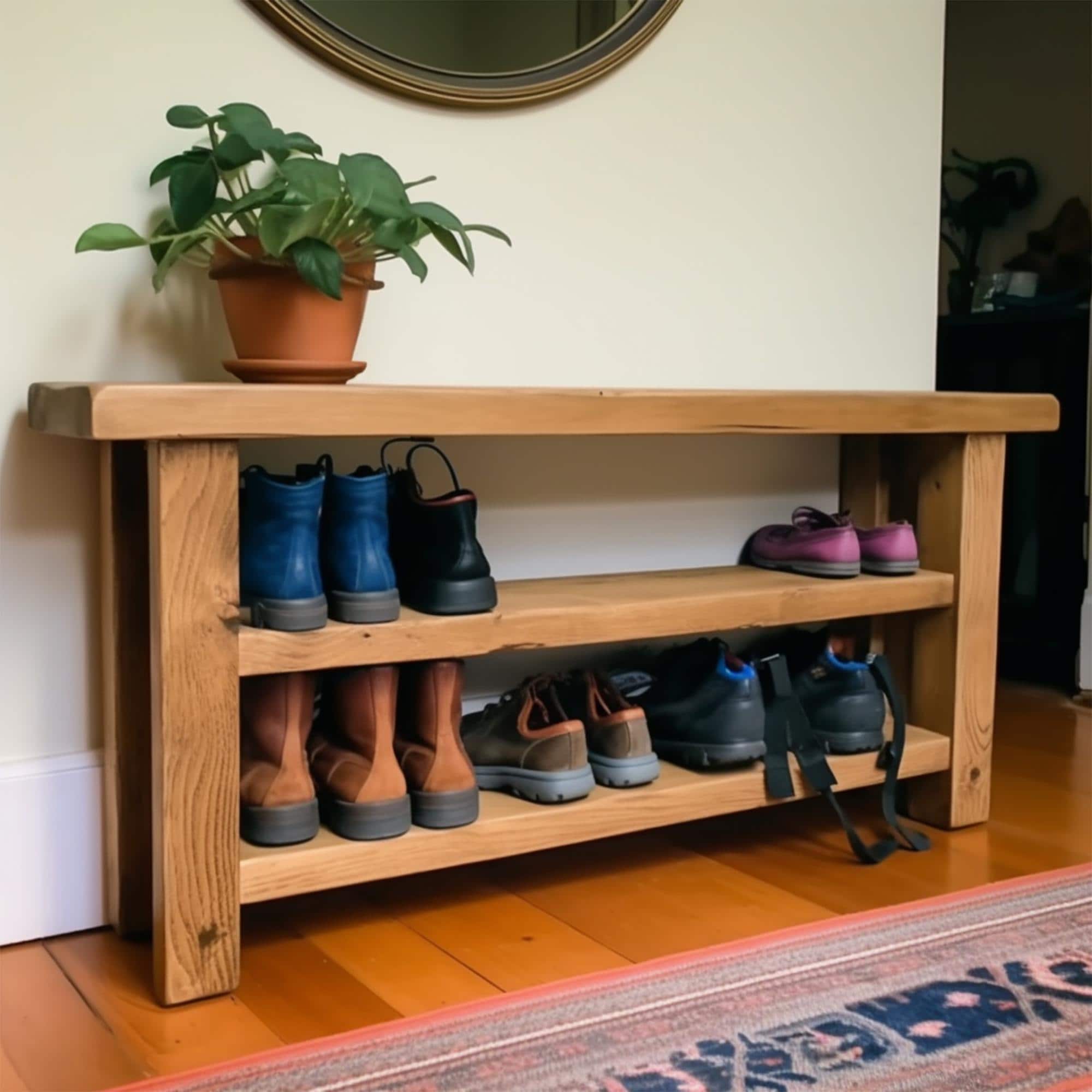Rustic Shoe Storage Bench Shoe Storage Shoe Bench Shoe Rack Shoe ...