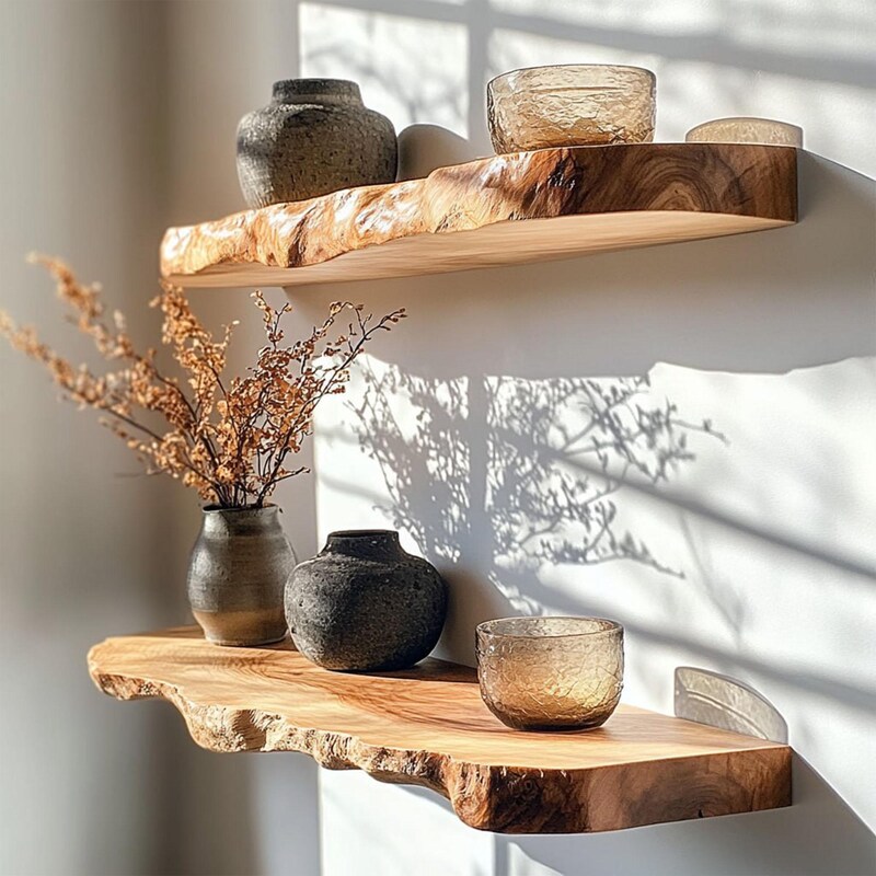 Live Edge Floating Shelf - Etsy