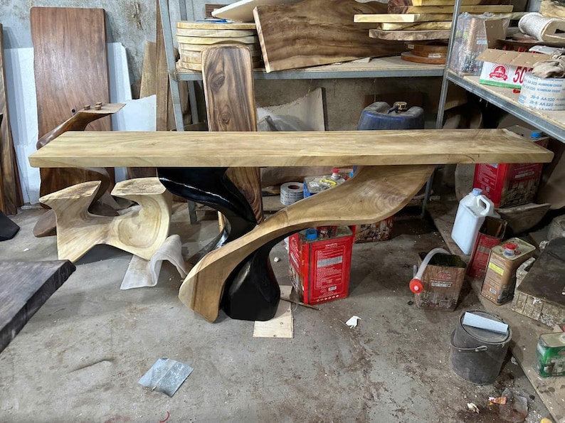 Solid Wood Entry Way Table Custom Rustic Console Table Farmhouse ...