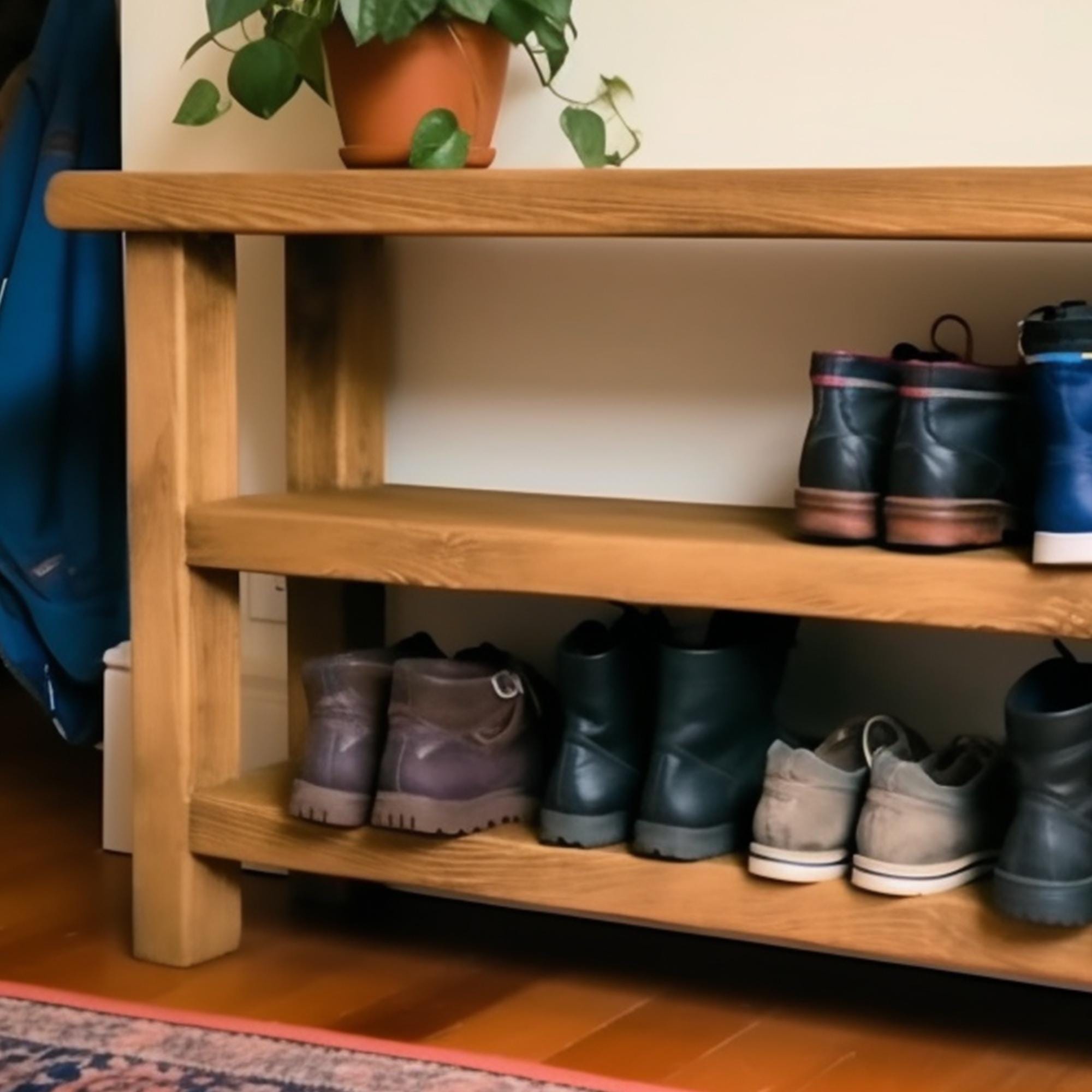 Rustic Shoe Storage Bench Shoe Storage Shoe Bench Shoe Rack Shoe ...