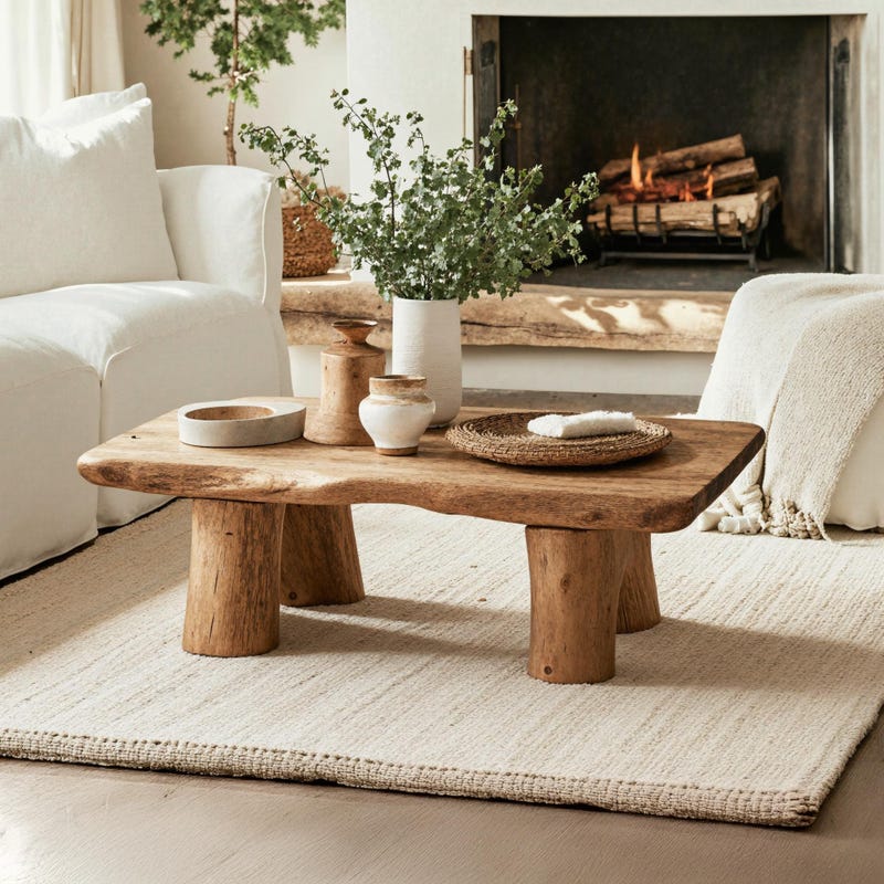 Raw Wood Coffee Table - Etsy