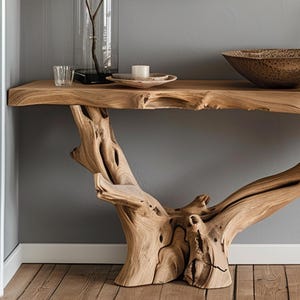 Handcrafted Natural Wood Console Table Farmhouse Console Table Live ...