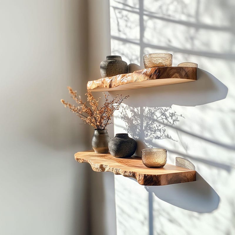Live Edge Floating Shelf - Etsy