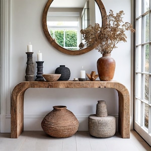 Farmhouse Wooden Console Table Rustic Entry Way Table Modern Side Table ...