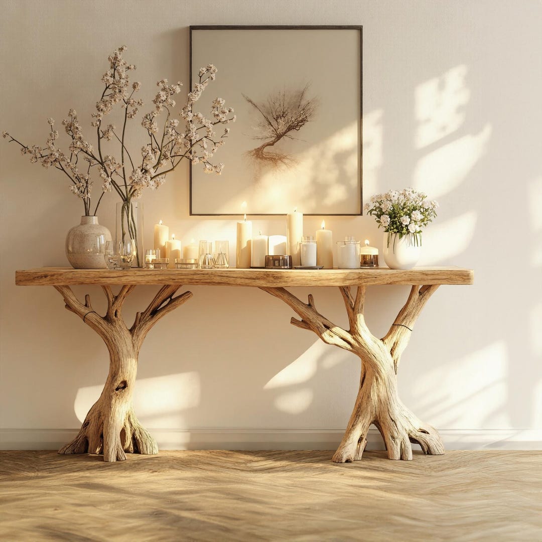 Handmade Console Table Handcrafted Entry Way Table Rustic Live Edge ...