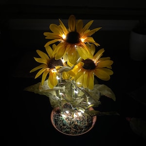 Sunflower Desk Lamp, Sunflower Paperweight, Sunflower Lighting, Floral ...