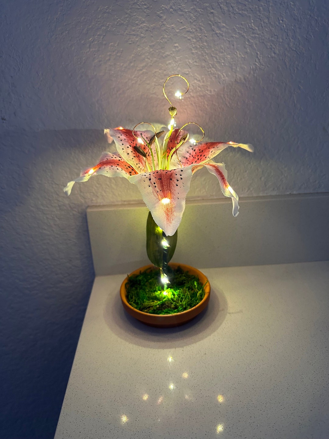 Pink Lily Flower Lamp Enchanted Flower Lamp Home Decor - Etsy