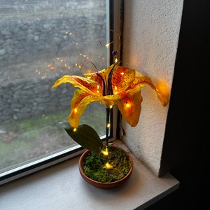 Golden Magic Flower Lamp, Enchanted Flower Lamp, Home Decor, Wedding ...