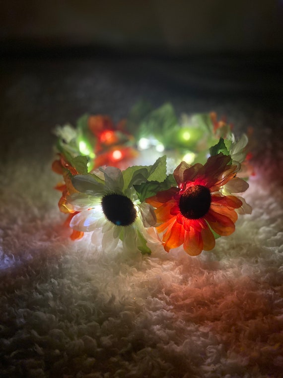 Sunflower Glowing Flower Crown Festival Crown Fairy Crown | Etsy