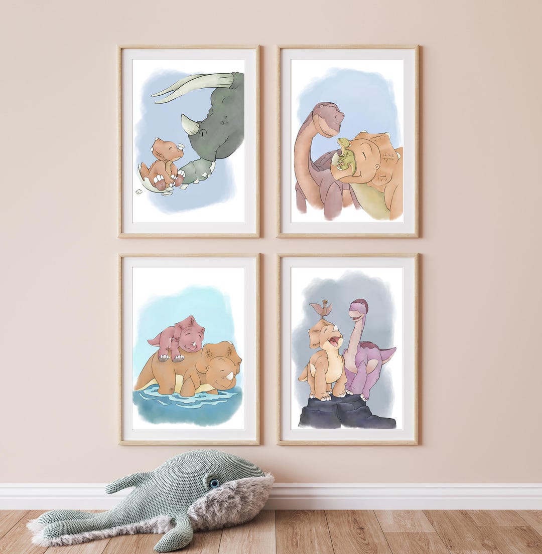 The Land Before Time, Set of 4, Dinosaur Themed Printable Wall Art for ...