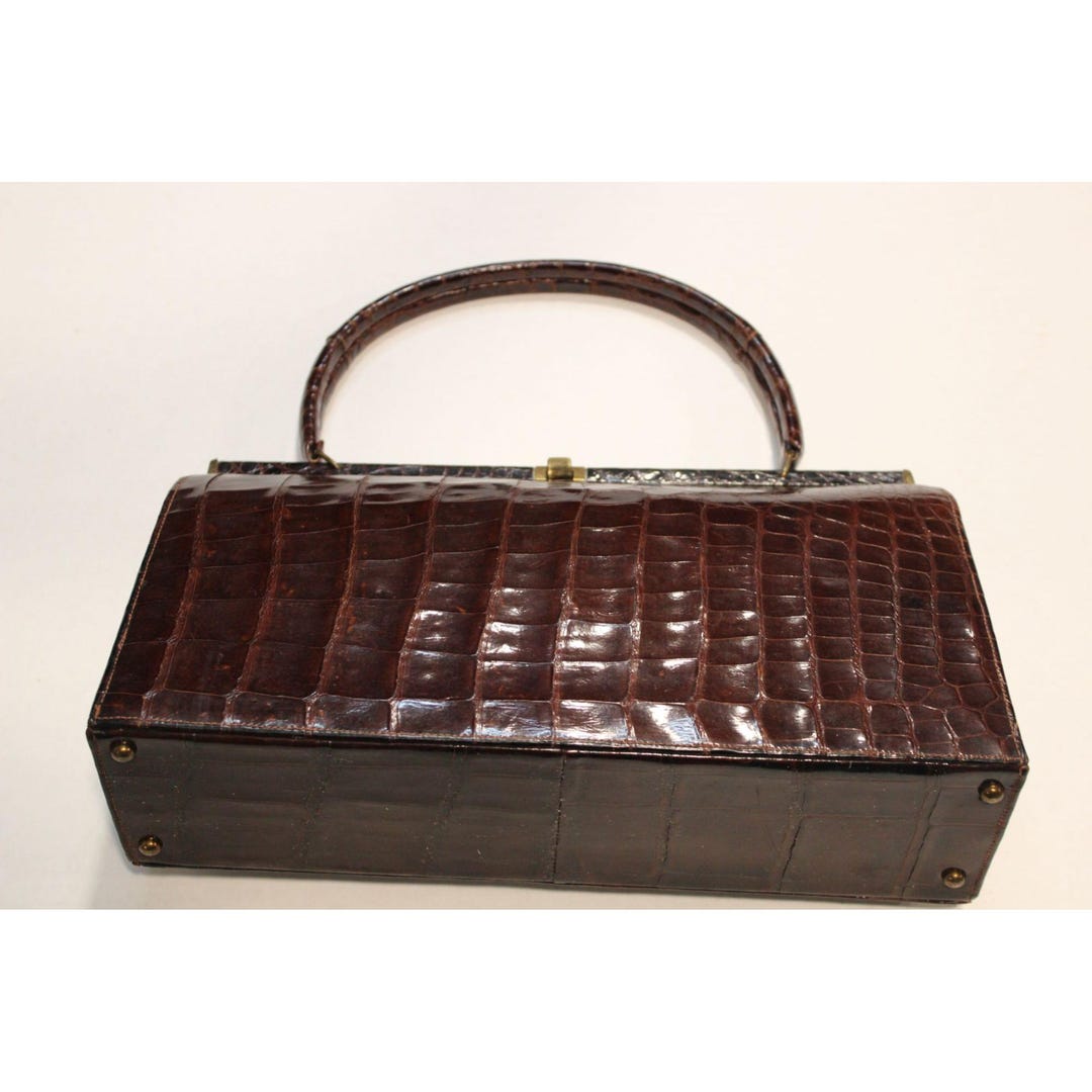 Vintage Bellestone Genuine Alligator Purse Handbag With Leather ...