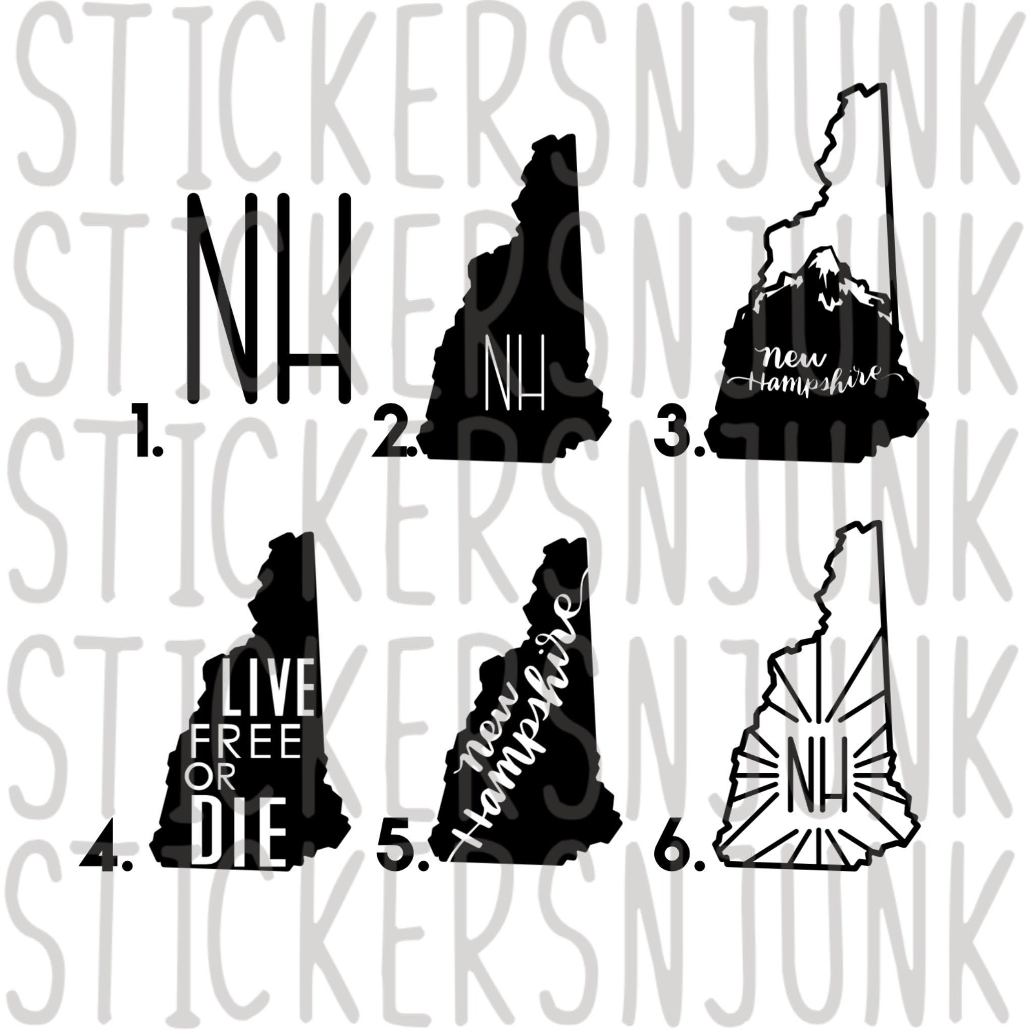 Truck Decals Car Decal State Decal New Hampshire Decal | Etsy