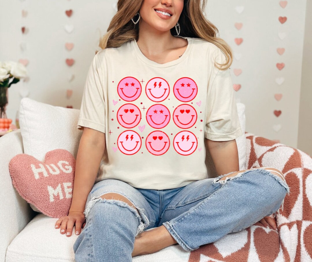 Retro Pink Smiley Faces - Etsy