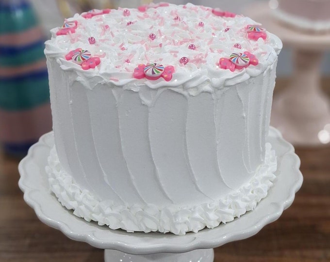 Faux Birthday Cake for Display Fake Bake Cake With Sprinkles - Etsy
