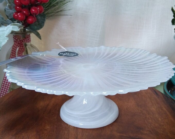 Alabaster Glass Cake Pedestal Stand Fake Cakes Display Dessert Plate - Etsy