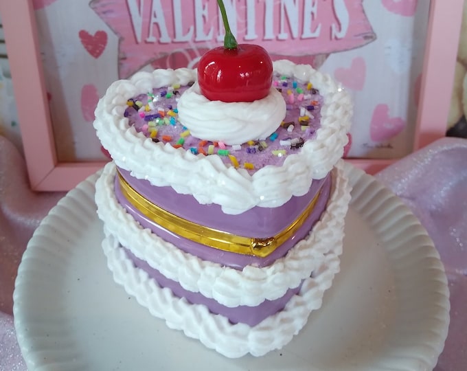 Fake Heart Cake Trinket Box Valentine Fake Bake Valentines Day Gift ...