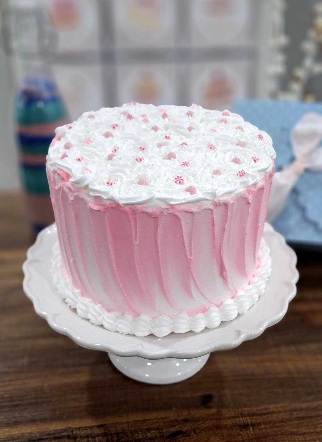 Faux Birthday Cake for Display | Fake Bake Cake With Sprinkles - Etsy