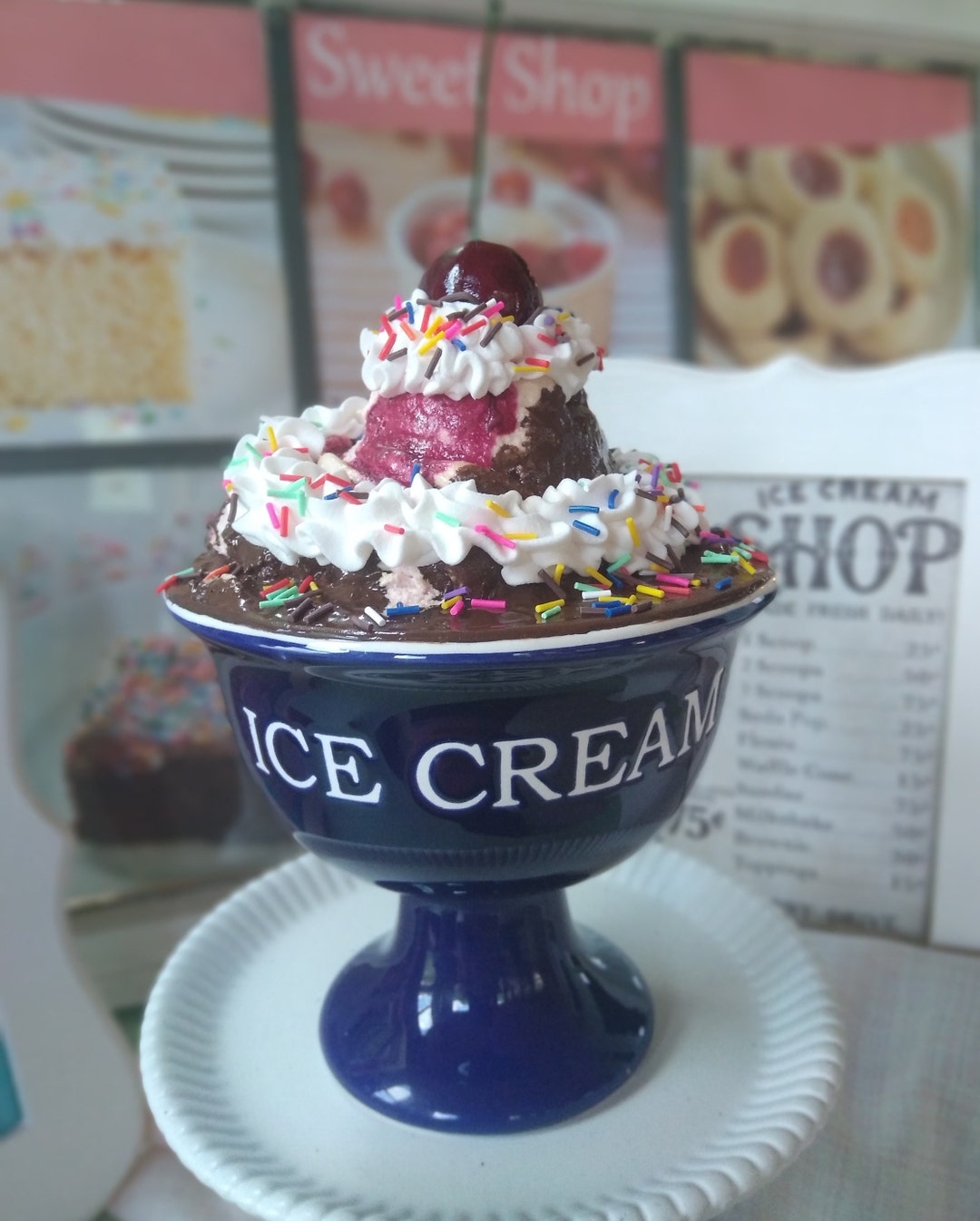 Fake Ice Cream Sundae Display Faux Ice Cream Lovers Theme Gift - Etsy