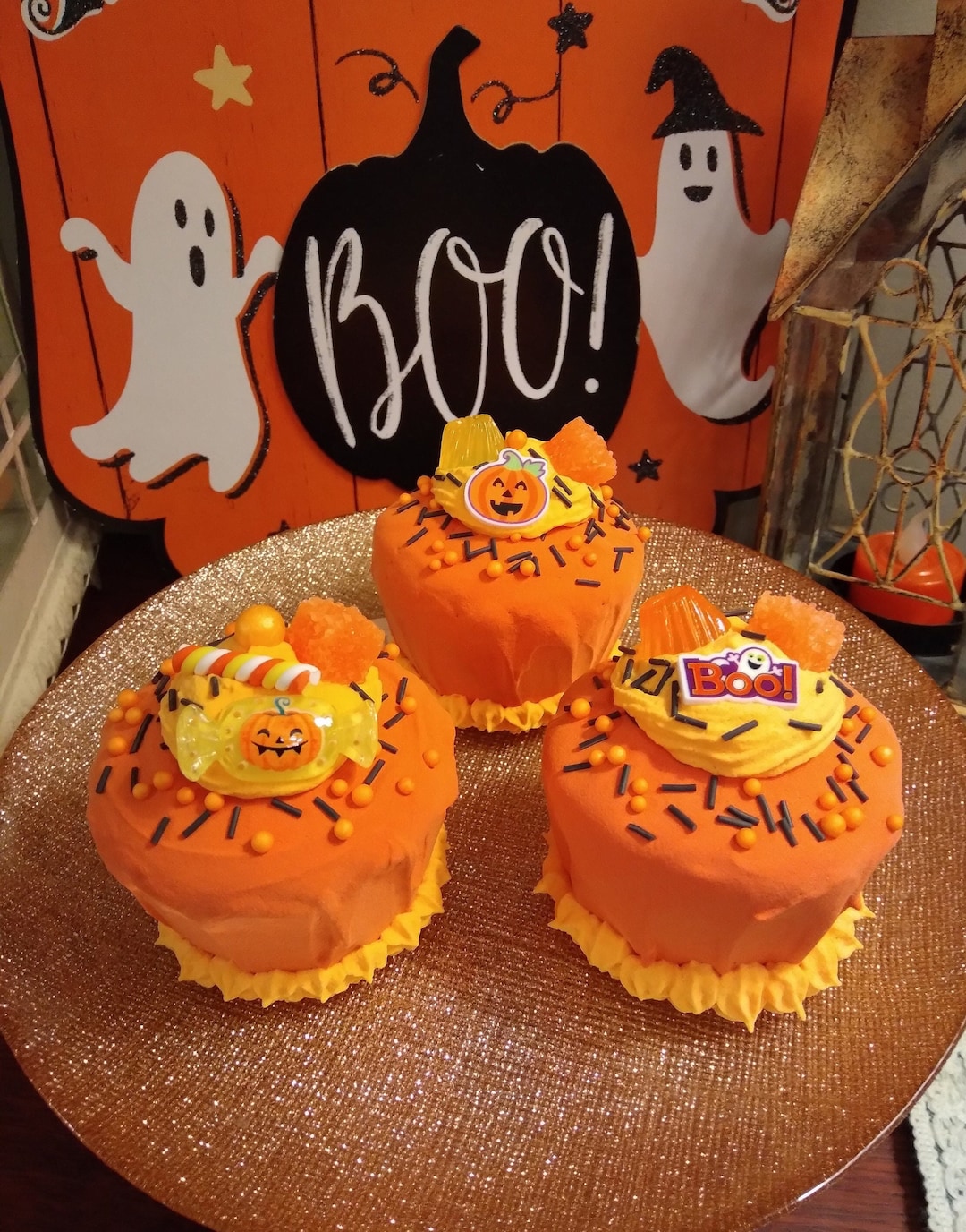 Fake Bake Halloween Candy Cupcakes Halloween Treats Decor - Etsy